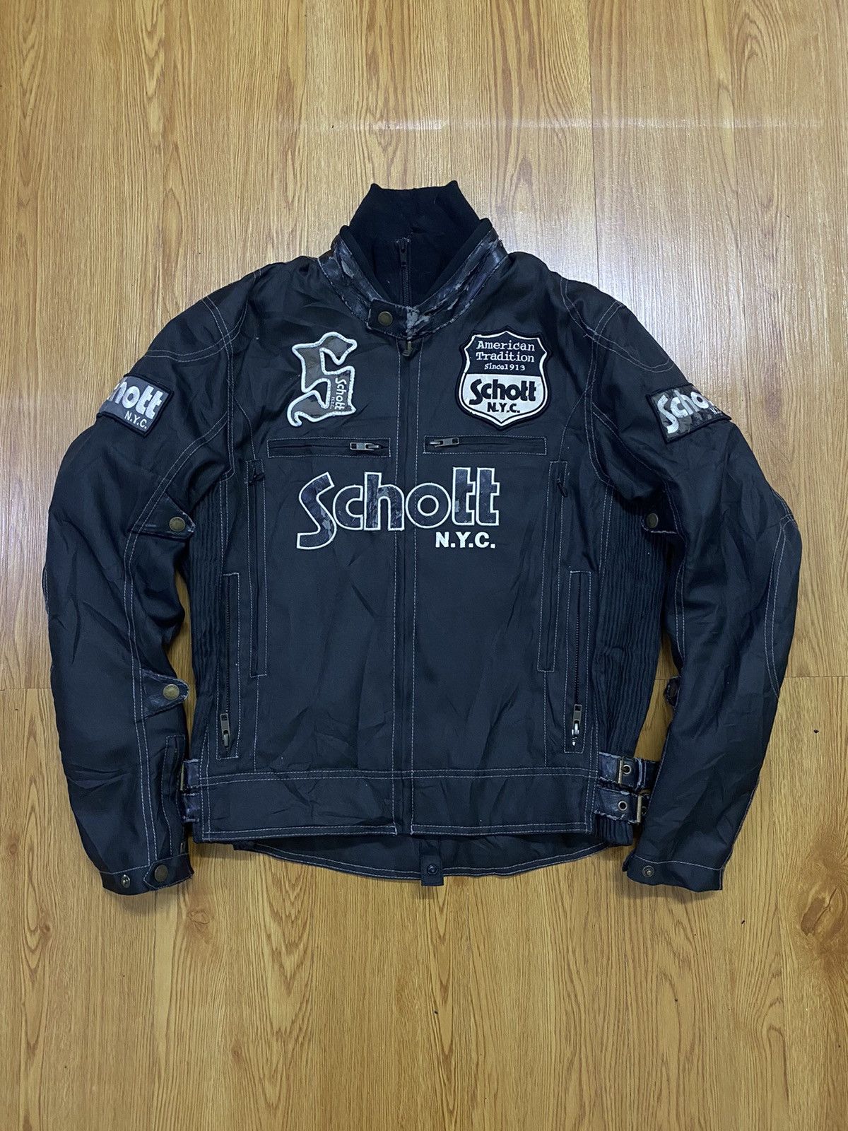 Racing × Schott Vintage Schott Paded Biker Jacket | Grailed
