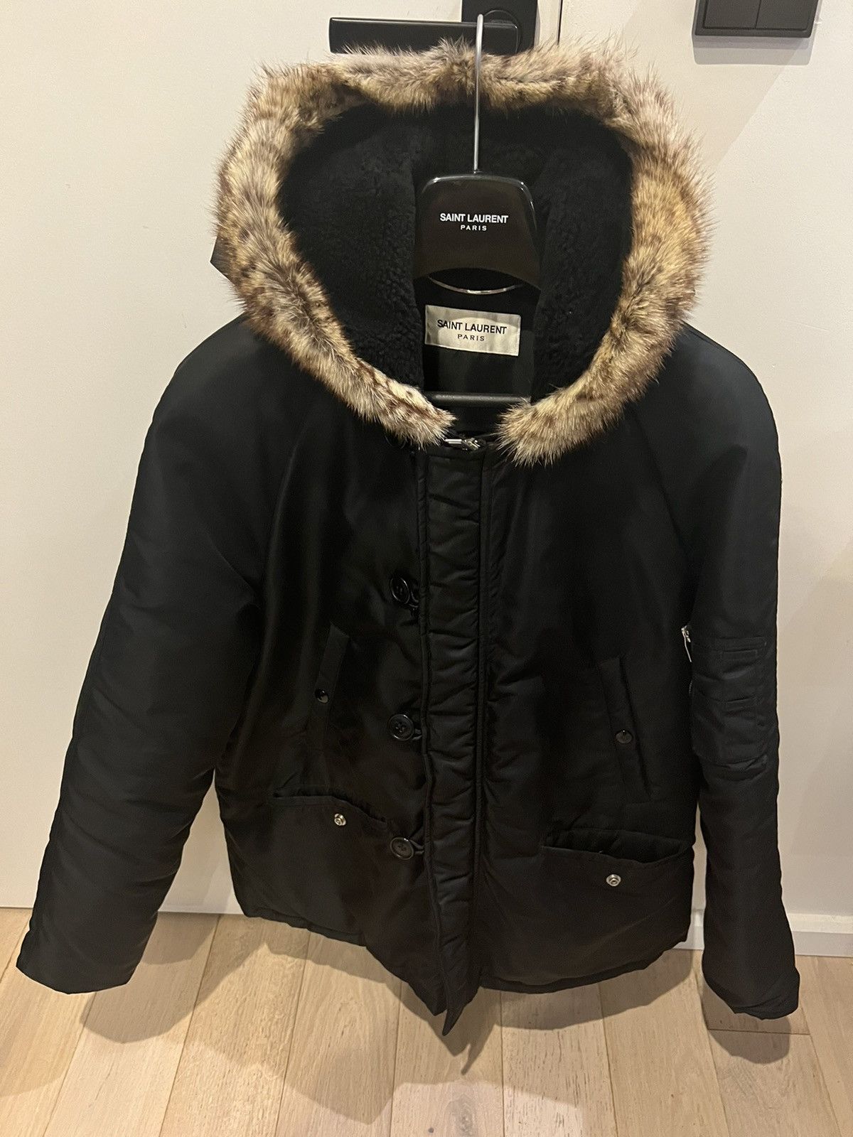Saint Laurent Paris Slp 5500$ mongoose fur Parka FW15 « French ...