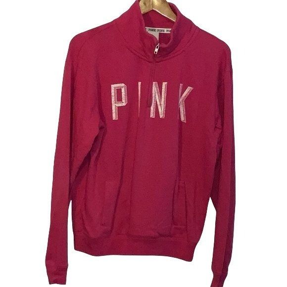 Pink PINK Sweatshirt Women S Pink Half Zip Pull Over | Grailed