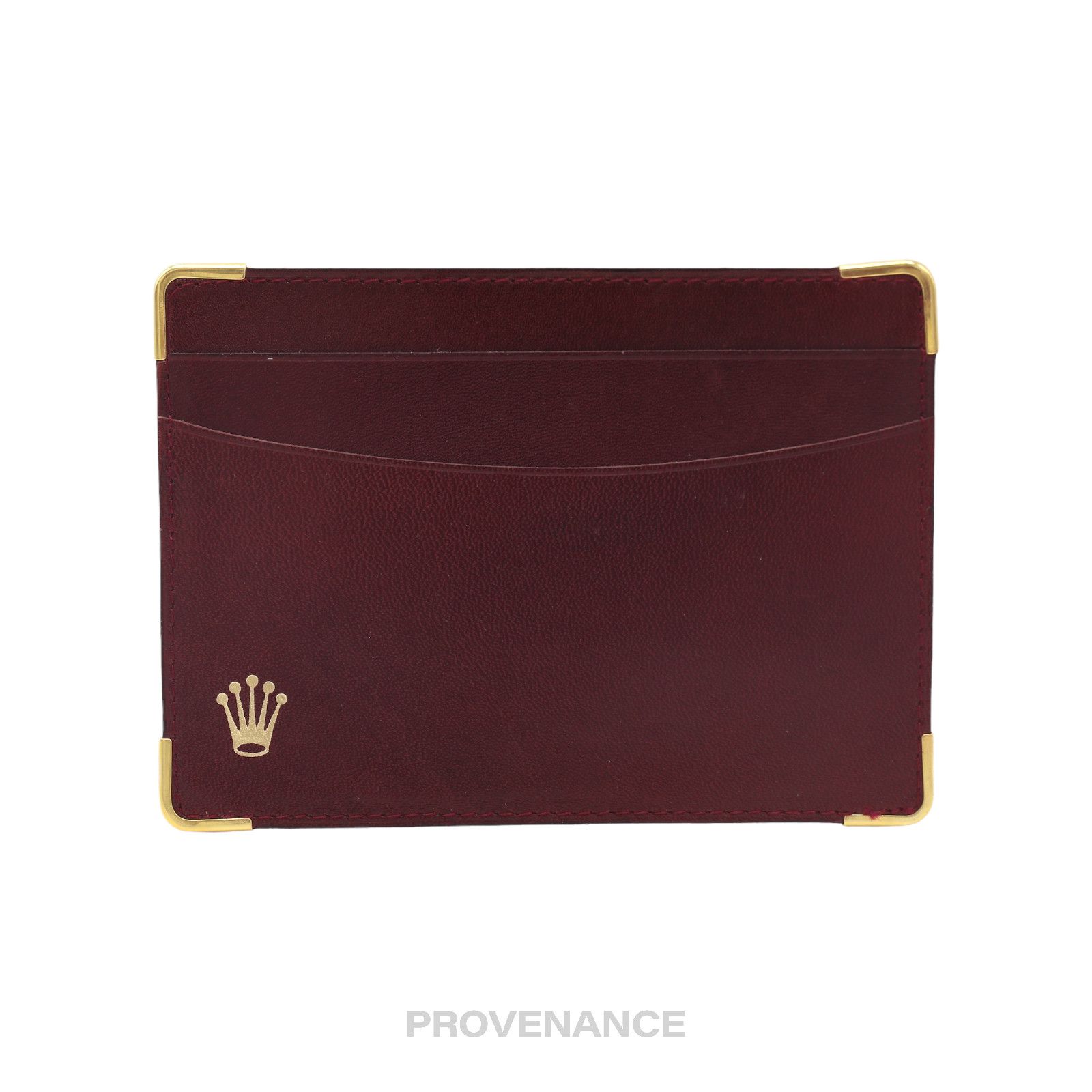 Rolex 🔴 Rolex Card Holder Wallet - Burgundy Calfskin Leather | Grailed