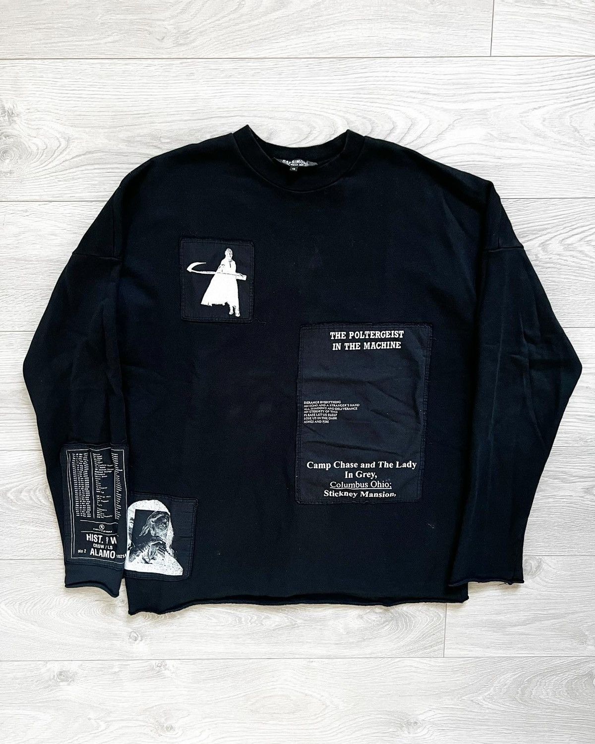 Raf Simons AW2005 Poltergeist ‘History Of My World’ Patch Sweater | Grailed