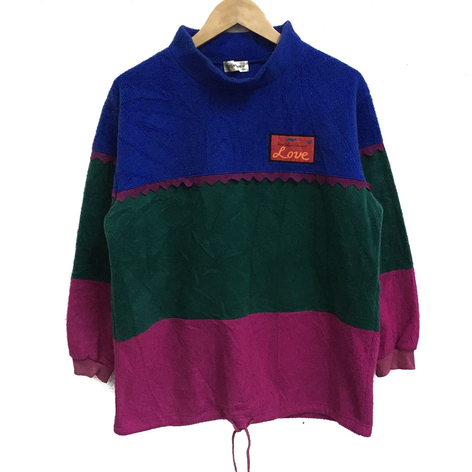 Ysl Pour Homme YVES SAINT LAURENT YSL SMALL LOGO FLEECE PULLOVER JUMPER ...