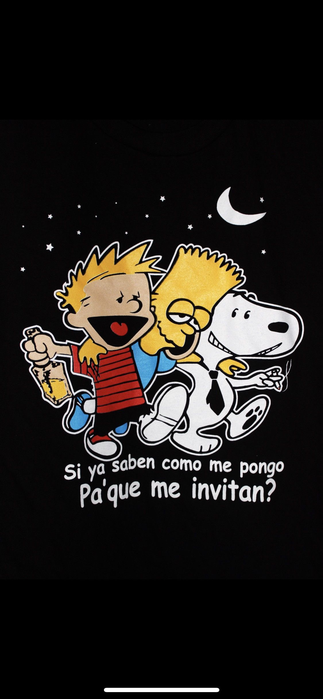 Vintage Spanish Bootleg Bart Simpson Charlie Brown Calvin T-shirt | Grailed