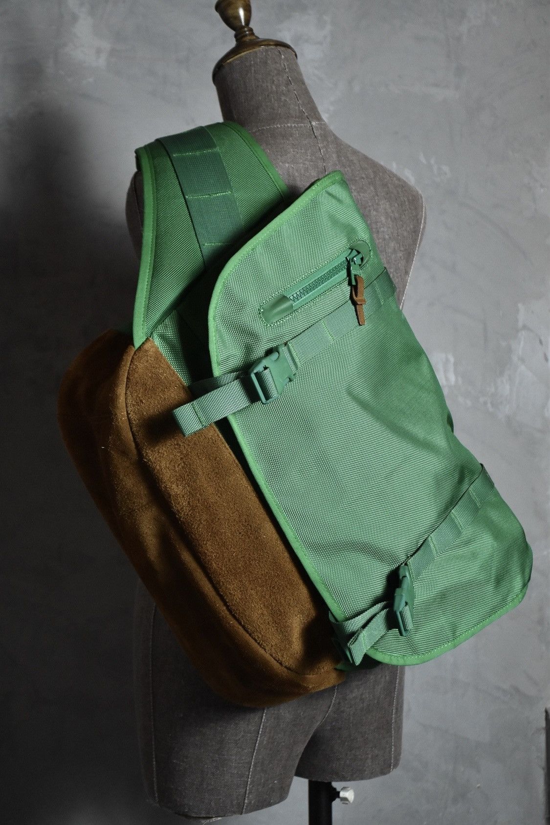 Visvim Visvim Rare Green Ballistic E-Cat 18L Suede Messenger Bag | Grailed