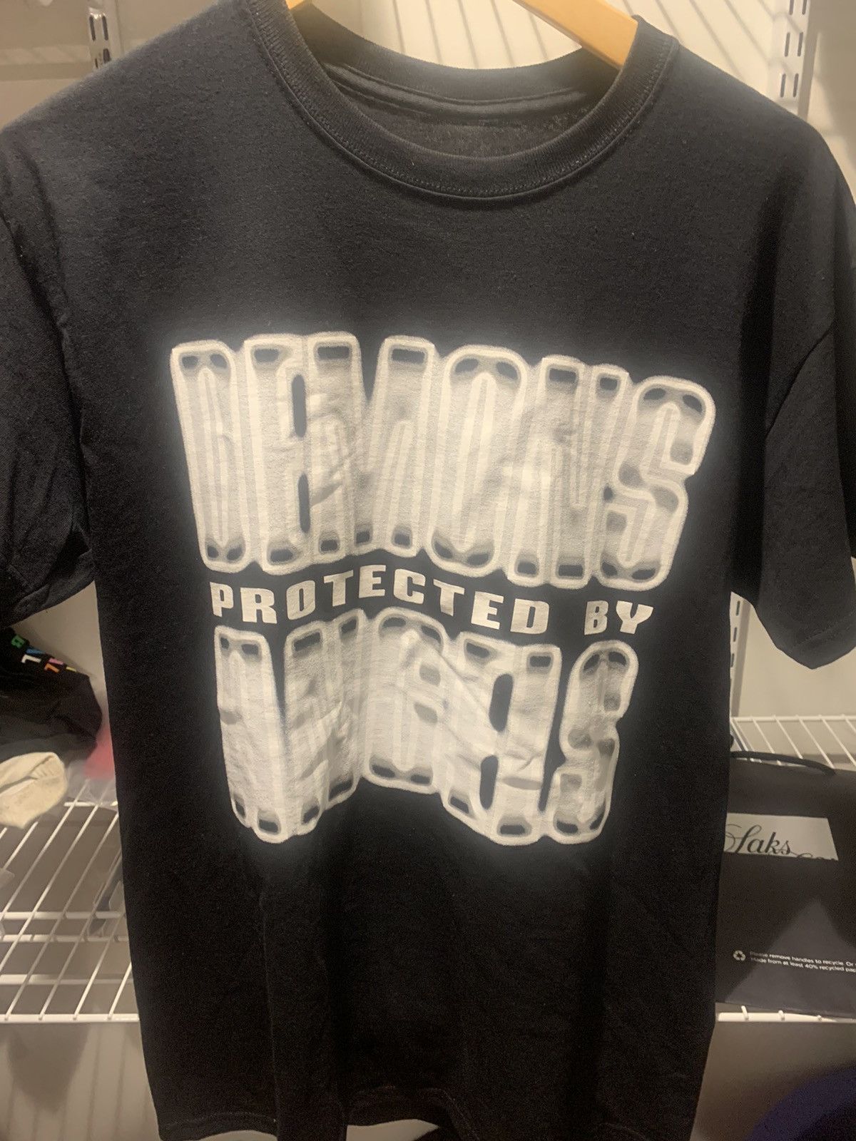 NAV × Vlone × XO Vlone XO Nav T-Shirt Black Demons Protected By Angels ...