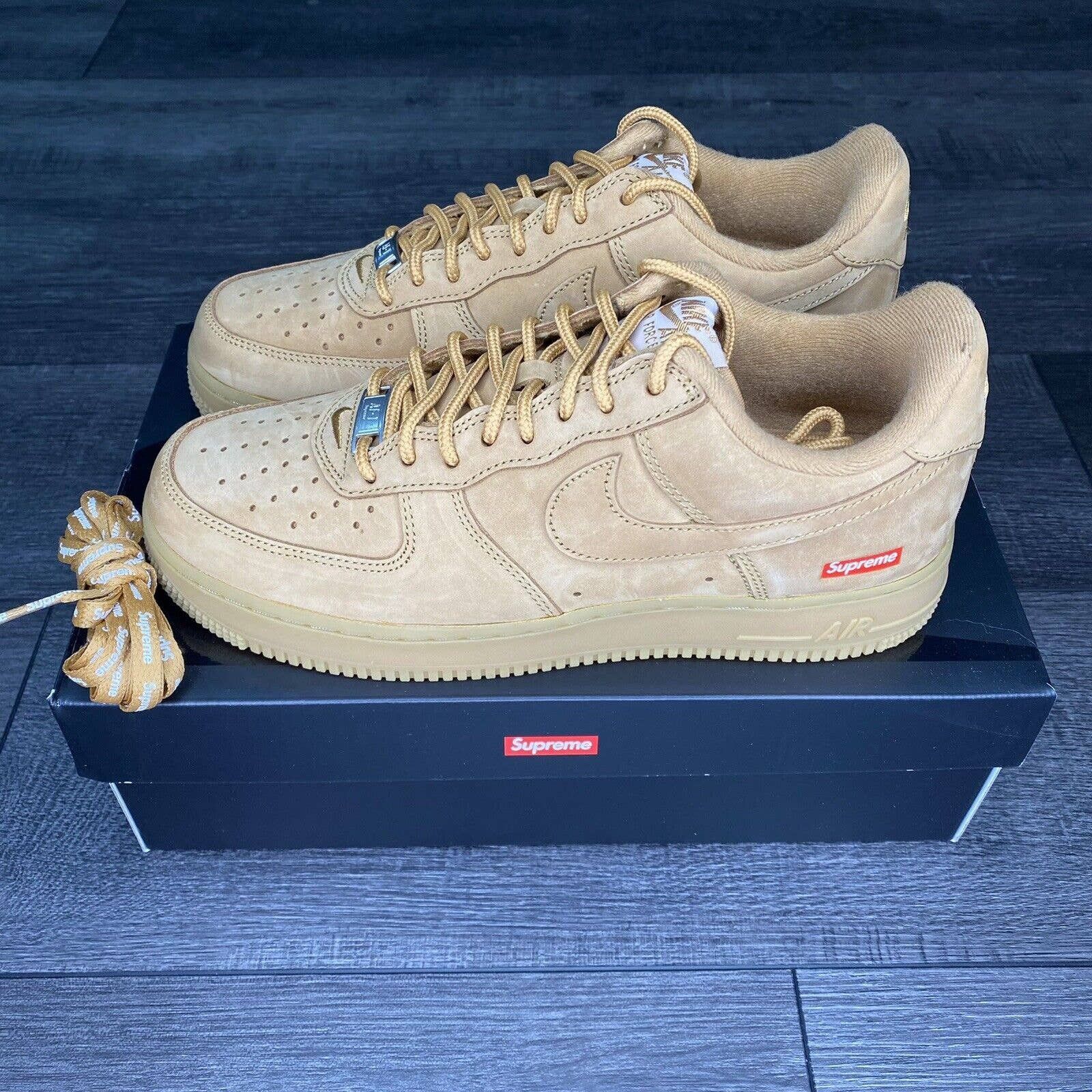 Nike Nike Air Force 1 Low x Supreme Wheat Flax Size 7.5M/9W | Grailed