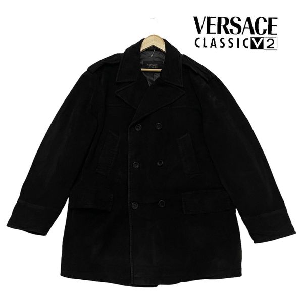Versace Vintage Versace Classic V2 Double Brested Suede Coat Jacket ...