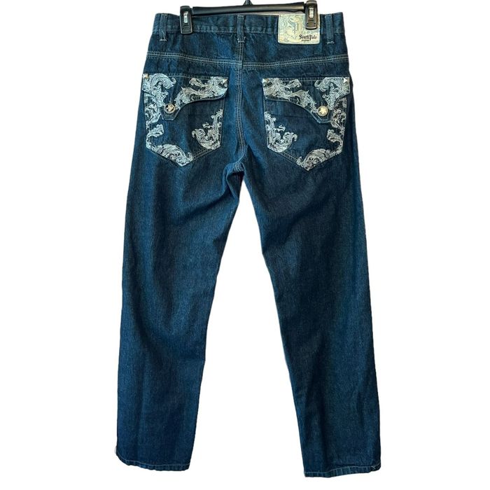 Southpole VTG South Pole Mens Jeans Silver Embroidered Hip And Back Po ...