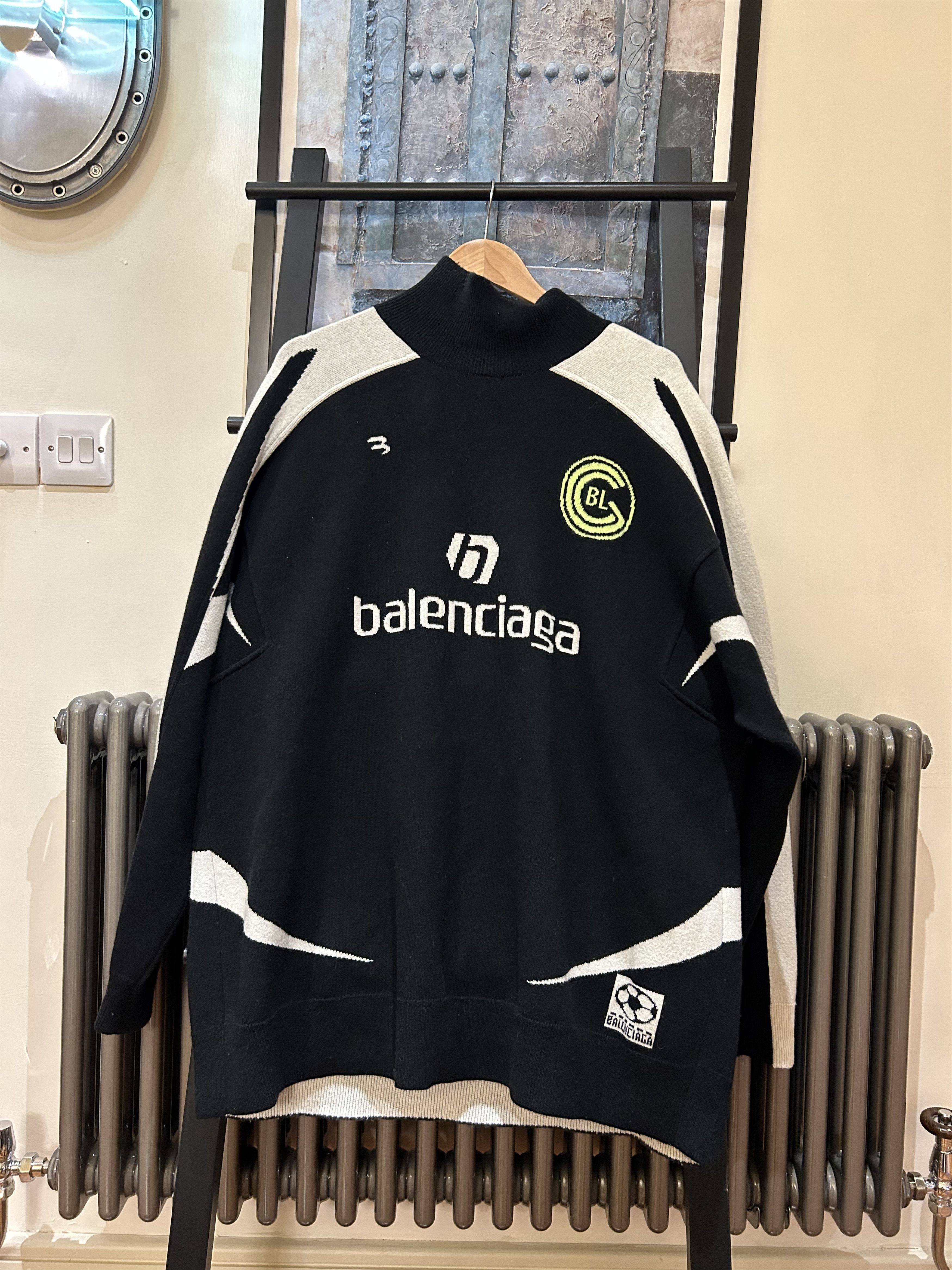 Balenciaga Logo Football Kit Turtle Neck Sweater | Grailed