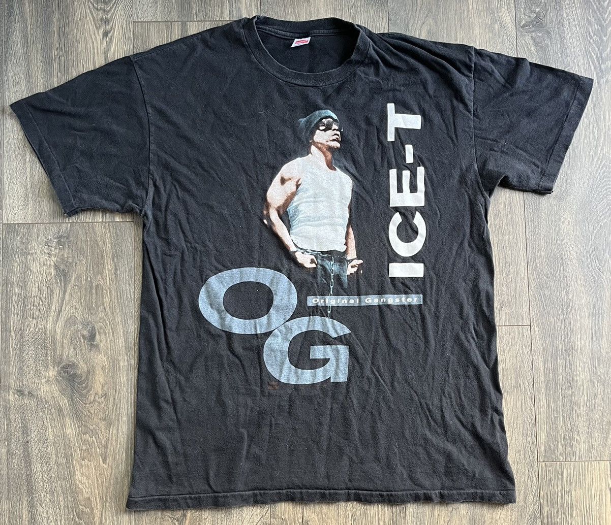 Rap Tees × Rock Tees × Vintage VTG 1990’s Ice T Original Gangster Tee ...