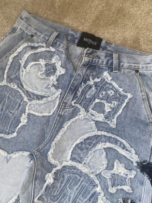 Menace MENACE ICONOGRAPHY DENIM PATCH WORK JEANS | Grailed