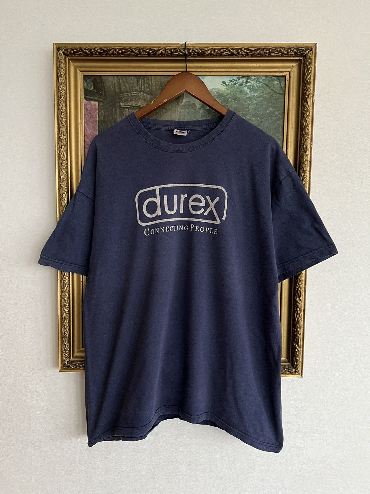 Vintage Vintage 2000s Durex Connecting People Sex Porno Navy Tee | Grailed