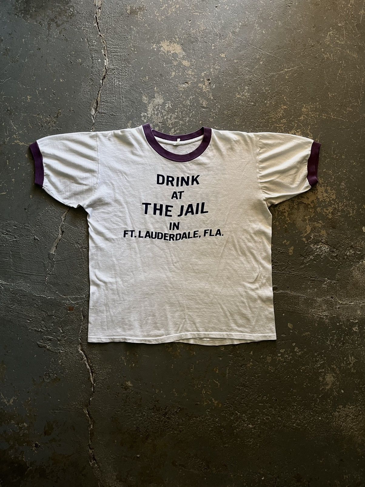 Vintage 60’s/70’s Drink at Fort Lauderdale Jail Ringer Tee | Grailed