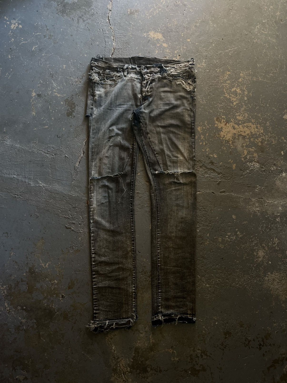 Rick Owens FW09 “Crust” Thrashed Mud Wash Distressed Detroit Cut | Grailed