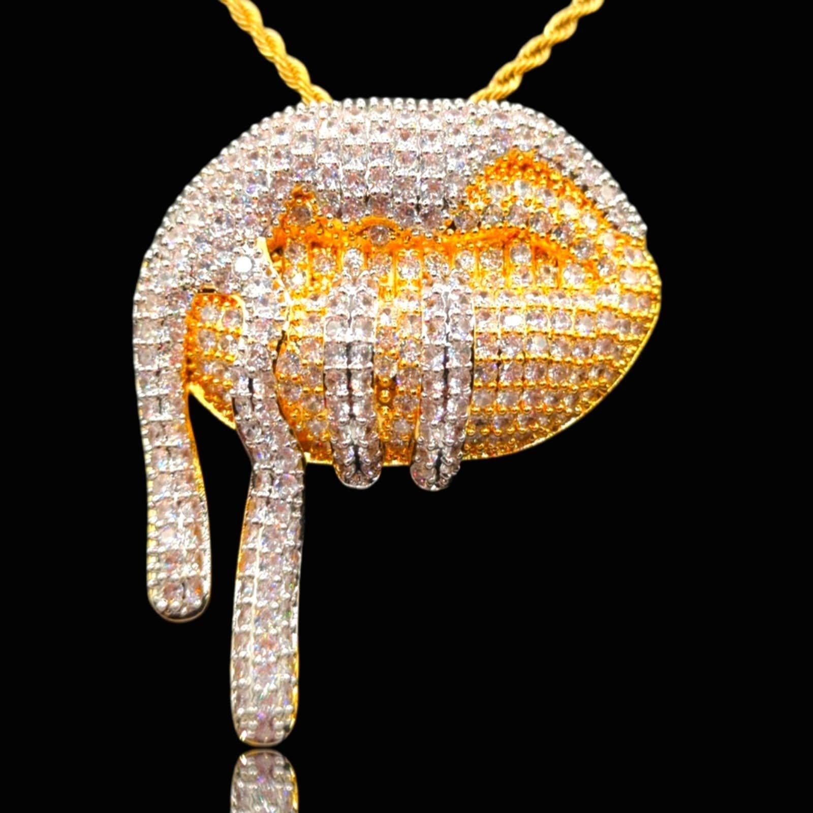 Custom 24" x 3mm Gold Finish Rope Chain - Big Drooling Lips | Grailed