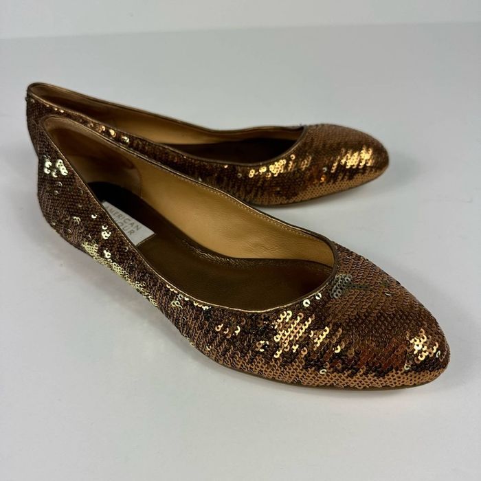 Badgley Mischka Badgley Mischka American Glamour Copper Sequined Flats ...