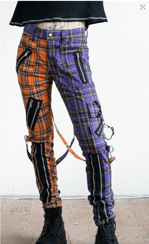 Tripp Nyc Tripp Orange Violet Madness Pants Goth Bondage Pants Rave 36 ...