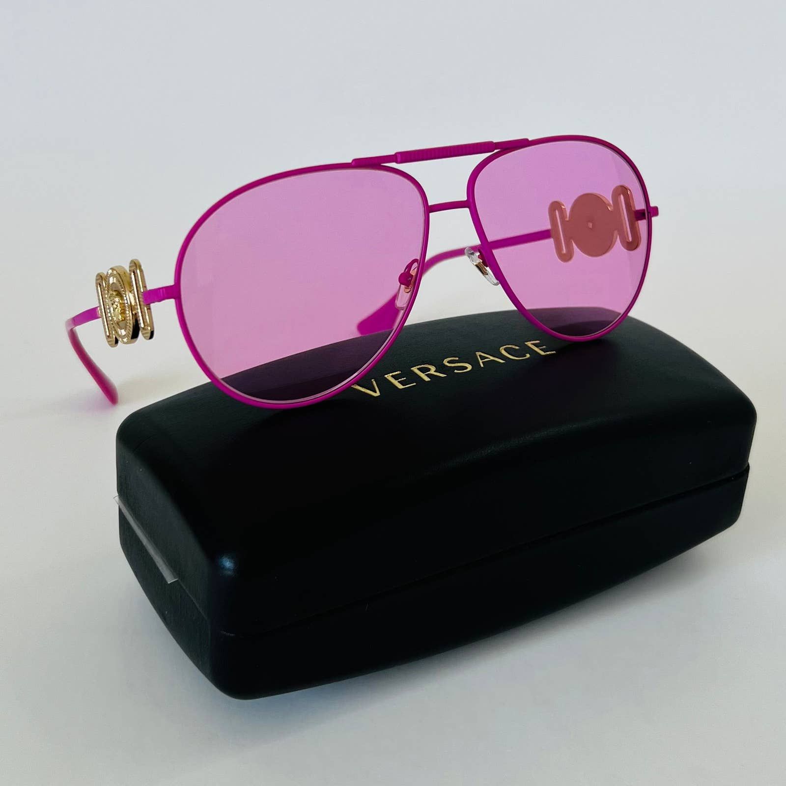 Versace VERSACE Sunglasses MOD.2249 Pink Aviator Frame | Grailed