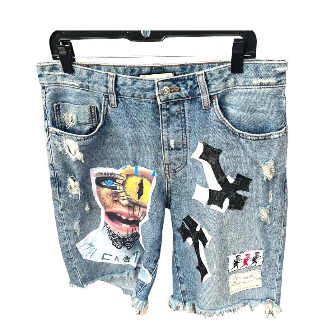 Custom × Streetwear Custom made chrome hearts Jean shorts | Grailed