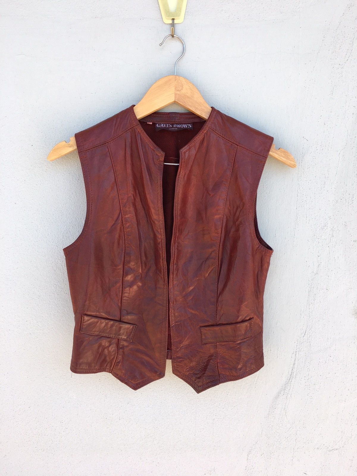 Vintage vintage gavin brown leather vest made in england | Grailed