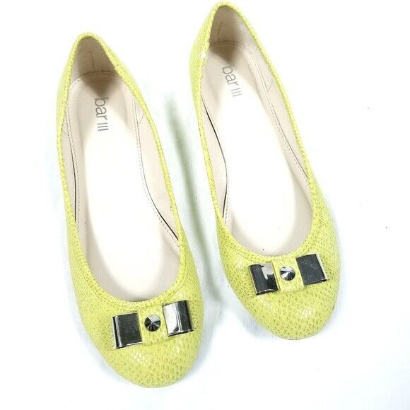 Bar Iii Bar III Zero 2 Neon Ballet Flats Size 6.5 Bright Yellow Green ...