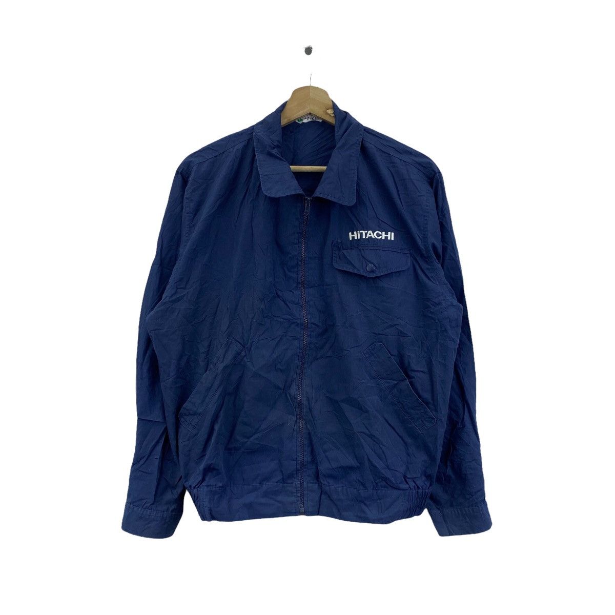 Vintage Vtg 80’ HITACHI JAPAN BUILCARE Indigo Jacket Windbreaker | Grailed