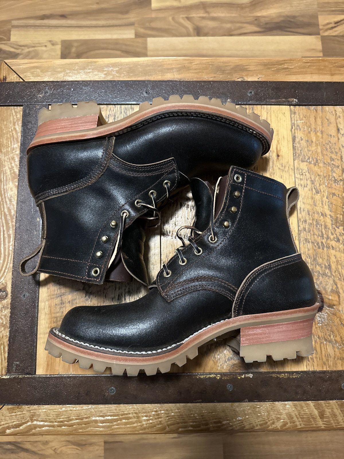 Nicks Boots Nicks urban loggers in brown waxed flesh | Grailed