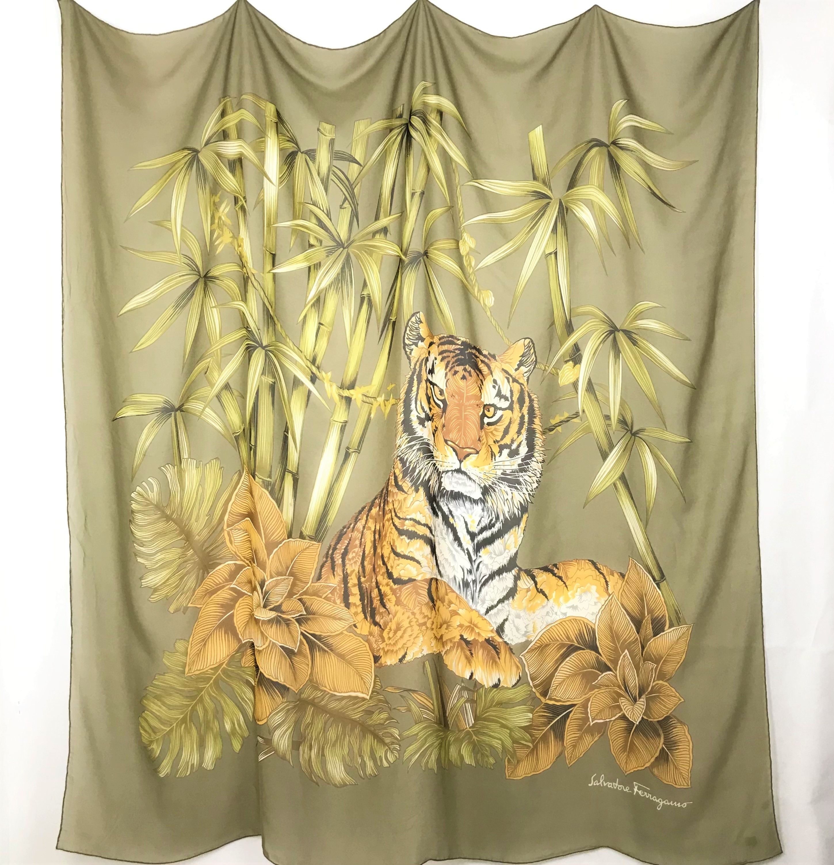 Vintage SF804 Salvatore Ferragamo Pure 100% Silk Scarf Classic | Grailed