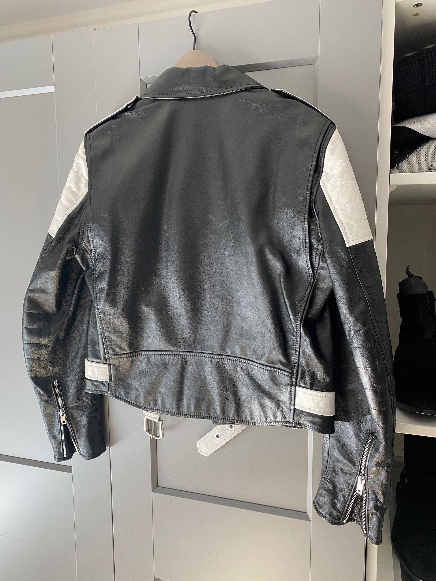 Celine Celine black/white biker jacket | Grailed