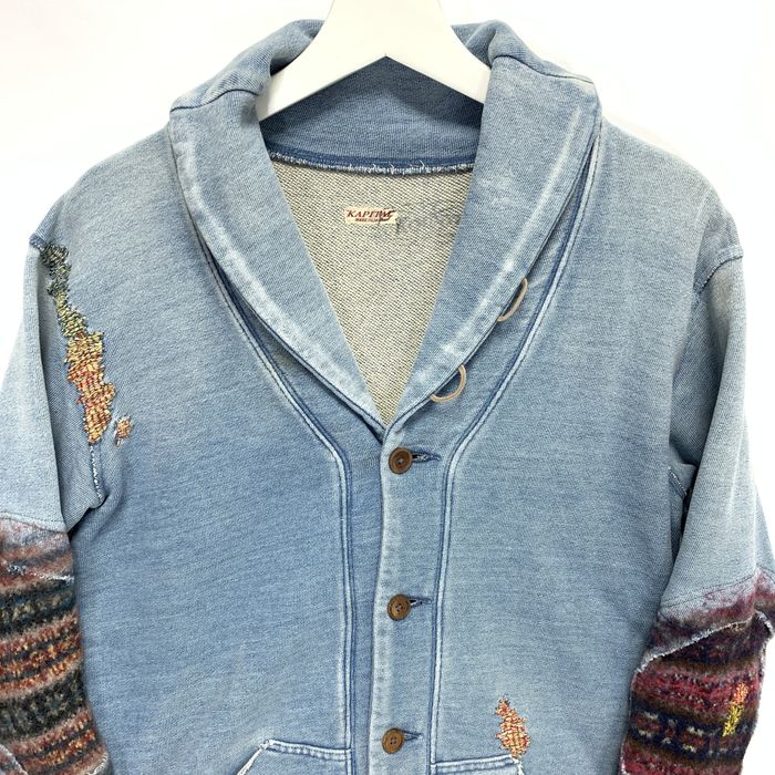 Kapital [S] Kapital Kountry Indigo Distressed Sweat Cardigan Jacket ...