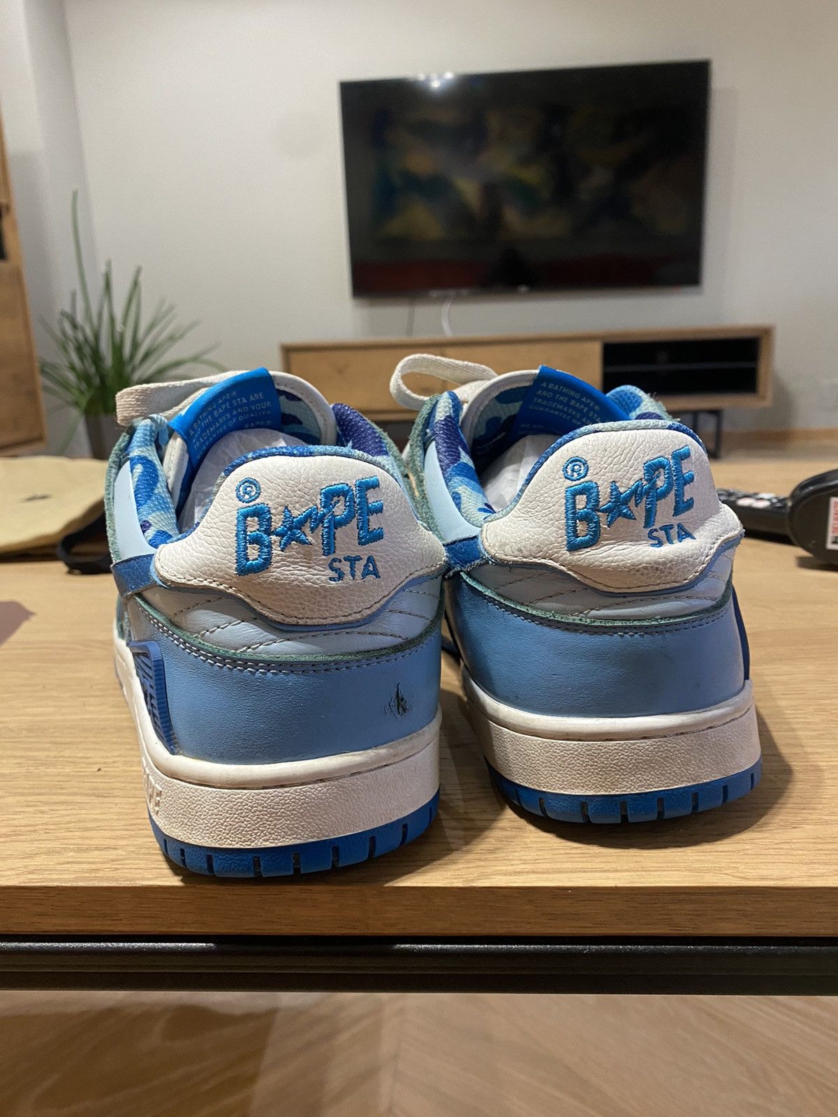 Bape BAPESTA SK8 BIG ABC CAMO BLUE | Grailed