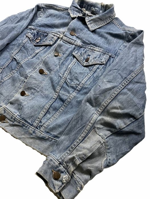 Vintage 🔥STEALS🔥Vintage 80’s Wrangler Denim Distresed Rework Jacket ...