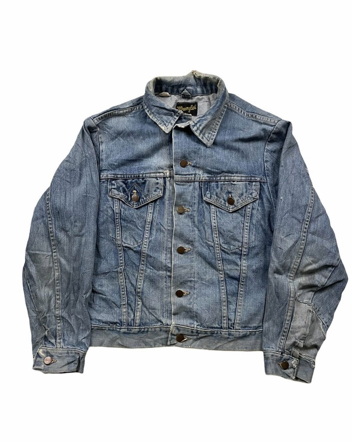 Vintage 🔥STEALS🔥Vintage 80’s Wrangler Denim Distresed Rework Jacket ...