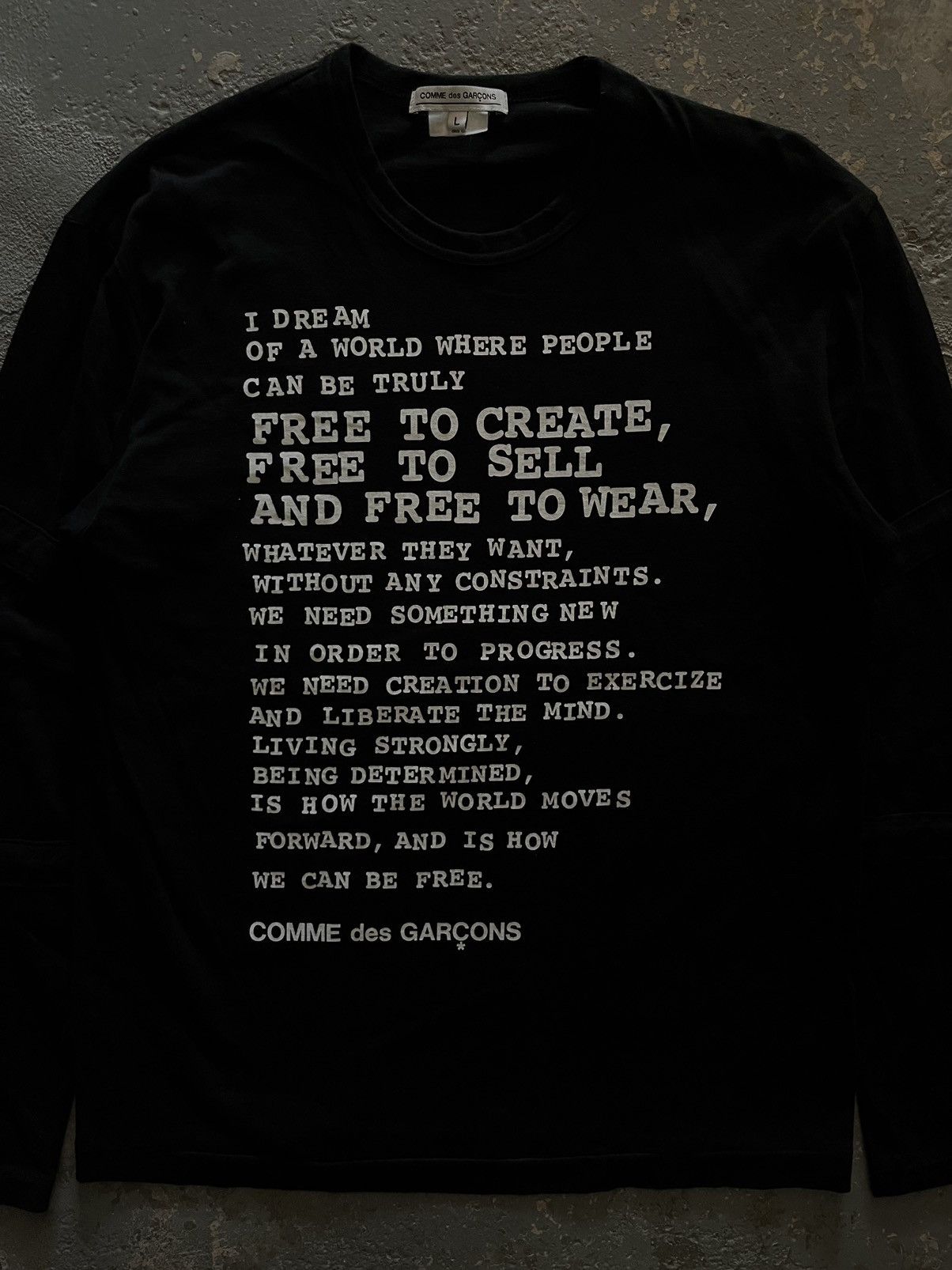 Comme des Garcons AW19 Poem Longsleeve | Grailed