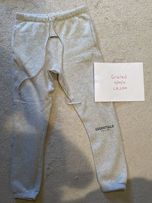 Fear of God Essentials FOG Grey Joggers | Grailed