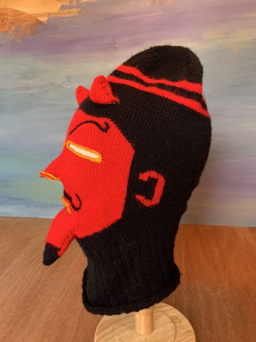 Ski 😈👺 Devil Balaclava Ski Mask Horns Black Red Satan Face | Grailed