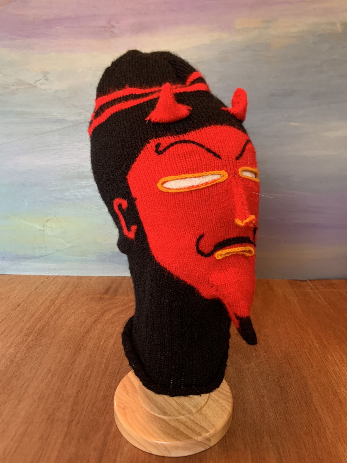 Ski 😈👺 Devil Balaclava Ski Mask Horns Black Red Satan Face | Grailed