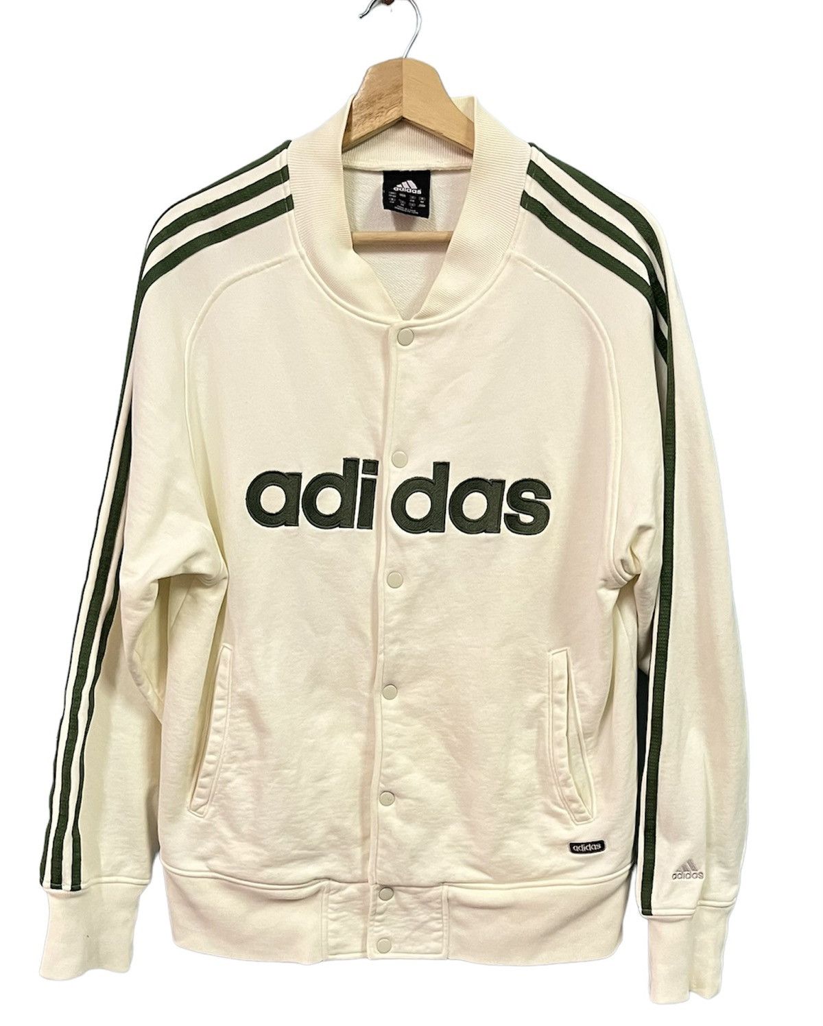 Adidas × Streetwear × Vintage Vintage ADIDAS 3 Stripes Varsity Jacket ...