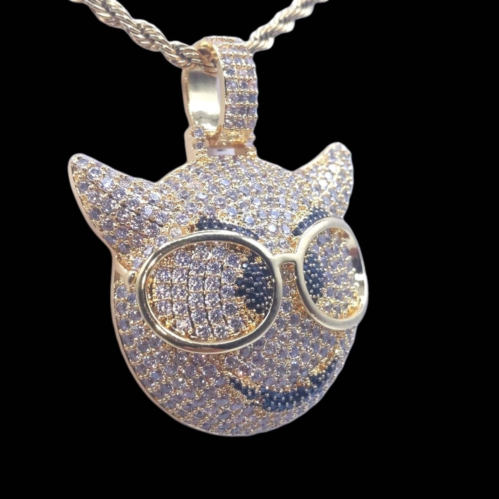 Custom 20"Rope Chain - Gold Finish Nerd Emoji | Grailed