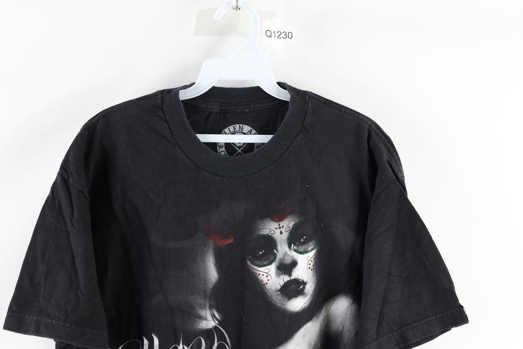 Vintage Sullen Art Pinup Girl Sugar Skull Out Short Sleeve T Shirt