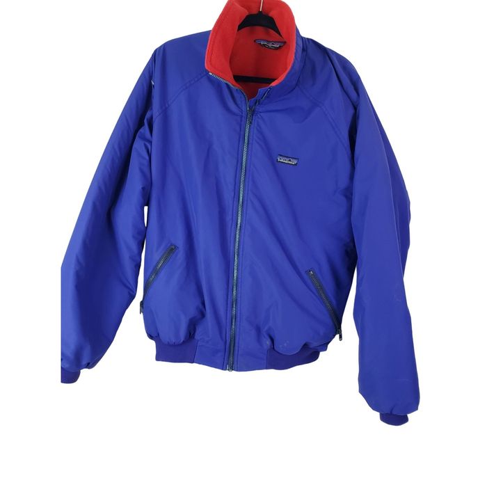 Patagonia Vintage Patagonia Bomber Blue Jacket Red Fleece Lined Mens S ...