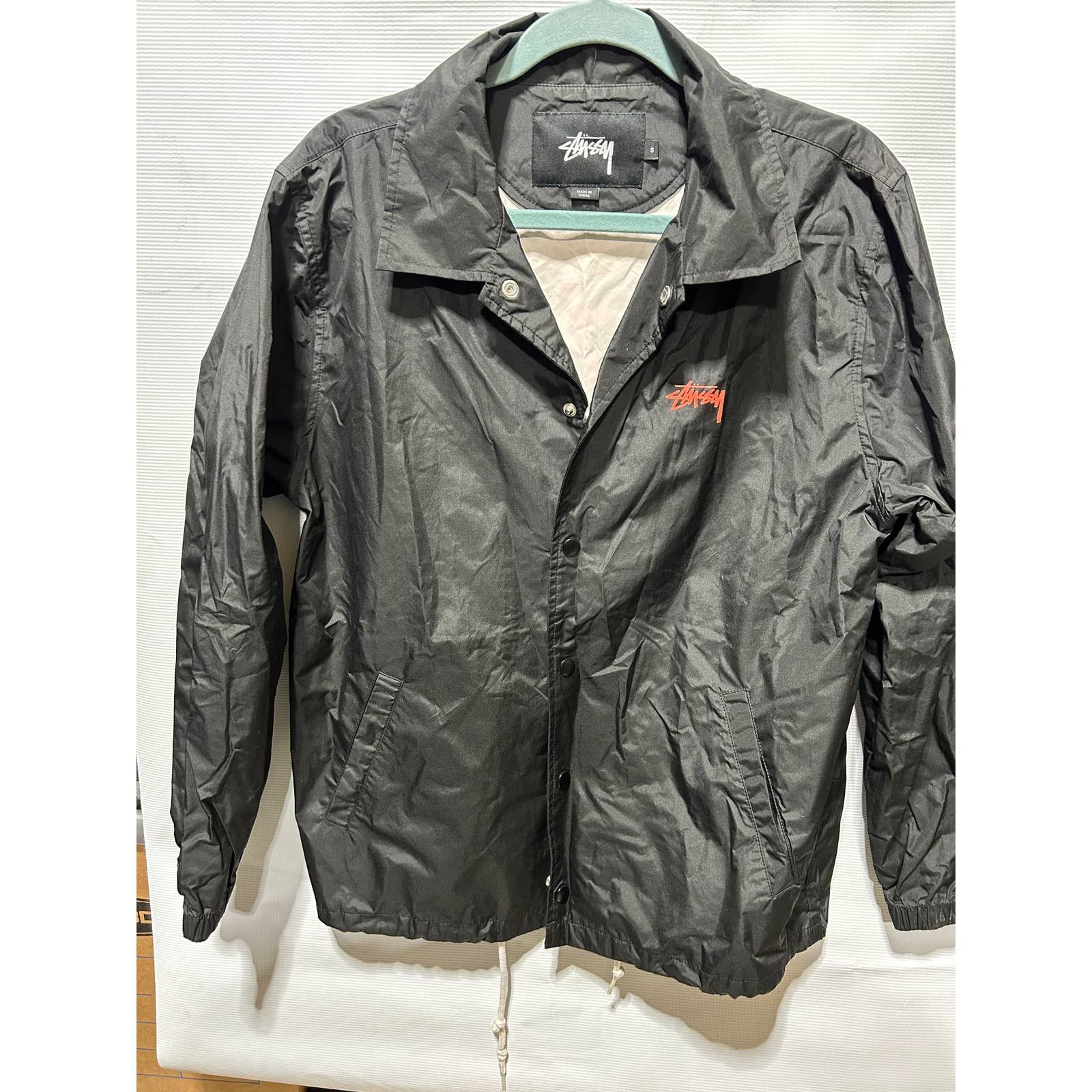 Stussy Stussy Classic Coach Jacket Rain Coat Black Orange Size S | Grailed