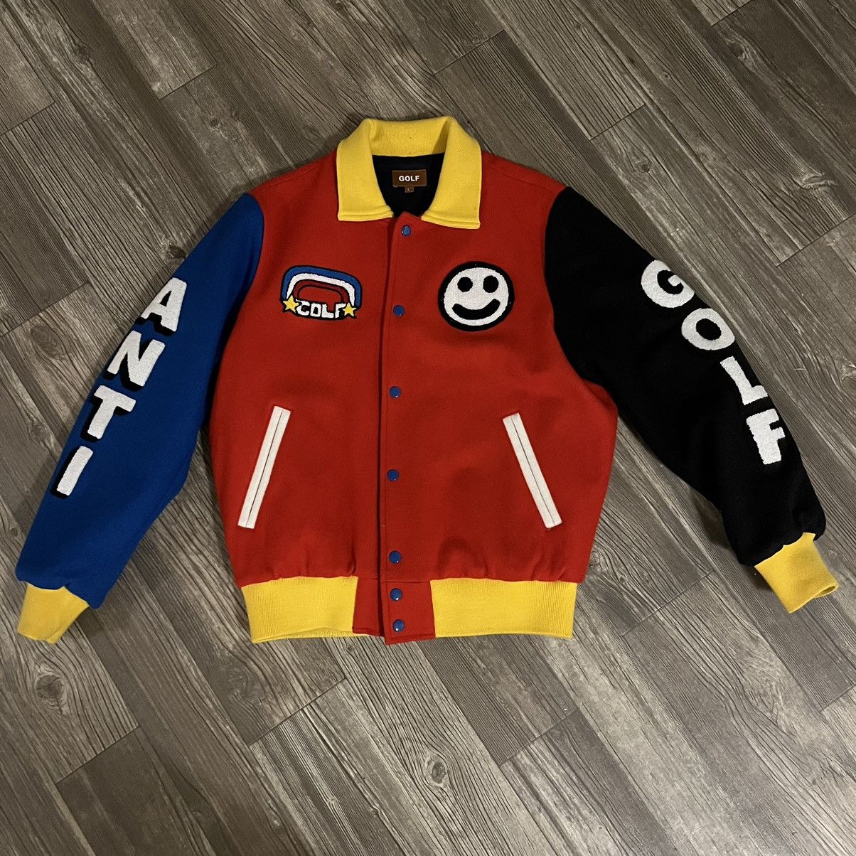 Golf Wang × Tyler The Creator Golf Wang “Anti Golf” Letterman Jacket ...