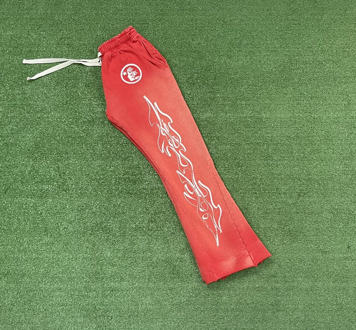 Designer Hellstar Red Flare Sweatpants | Grailed