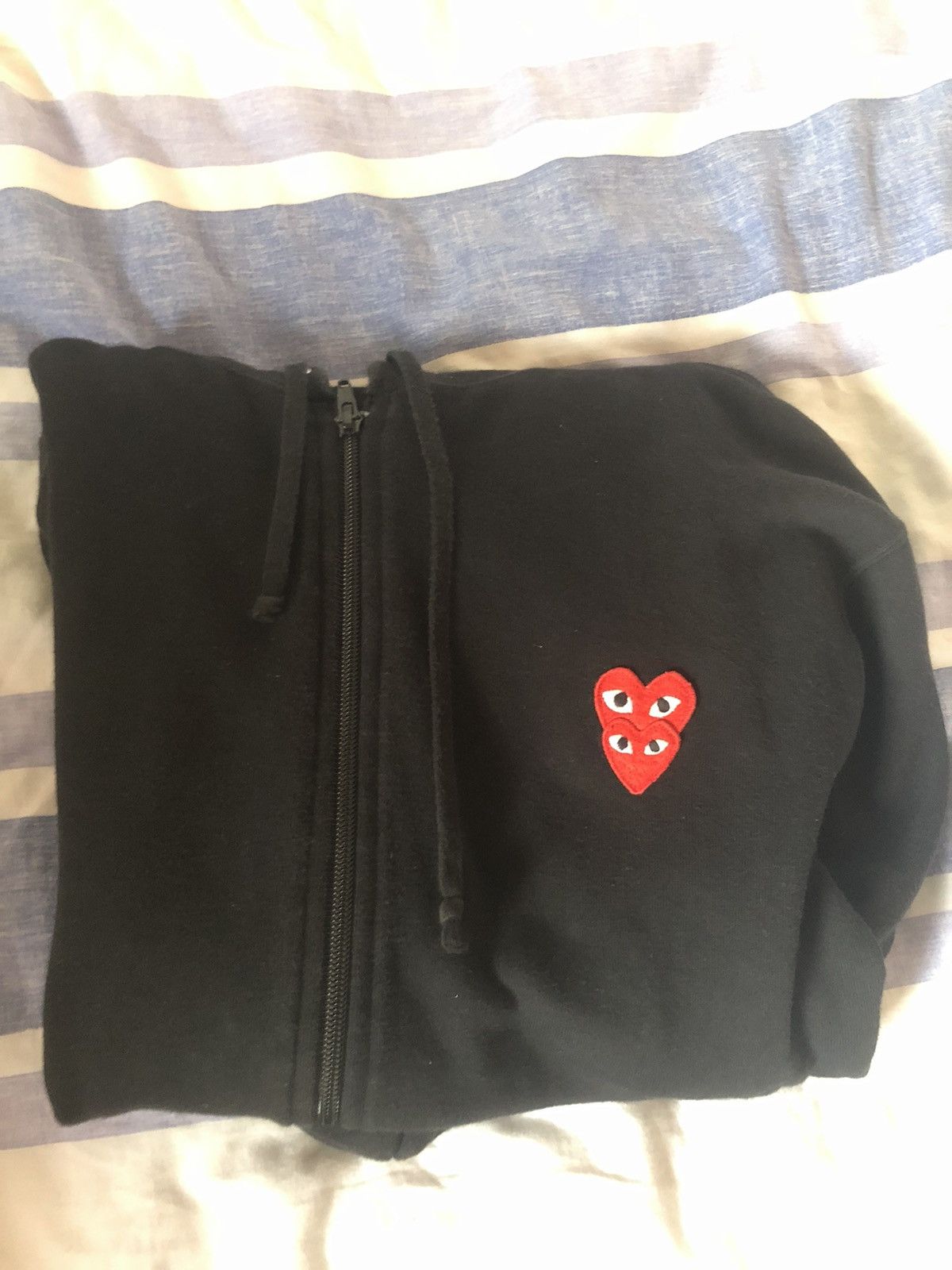 Comme Des Garcons Play CDG Play double heart zip hoodie | Grailed