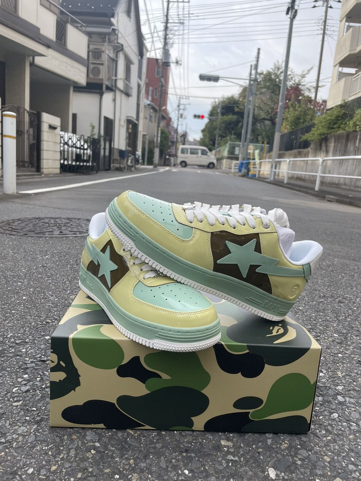 Bape Nostalgic yellow green Bape Sta | Grailed