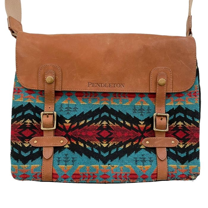 Pendleton Pendleton Wool Leather Messenger Computer Bag Aztec | Grailed