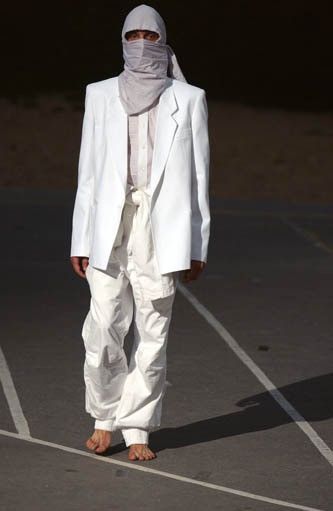 Raf Simons SS02 Runway Raf Simons Face Wrap/Stole | Grailed