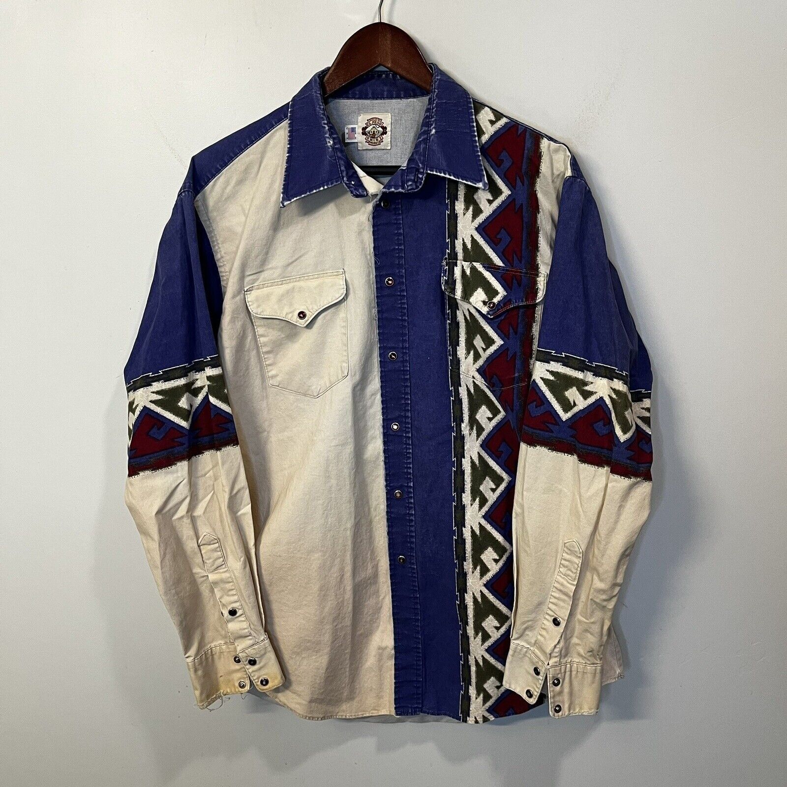 Vintage VTG Old El Paso Works Aztec Western Pearl Snap Shirt | Grailed