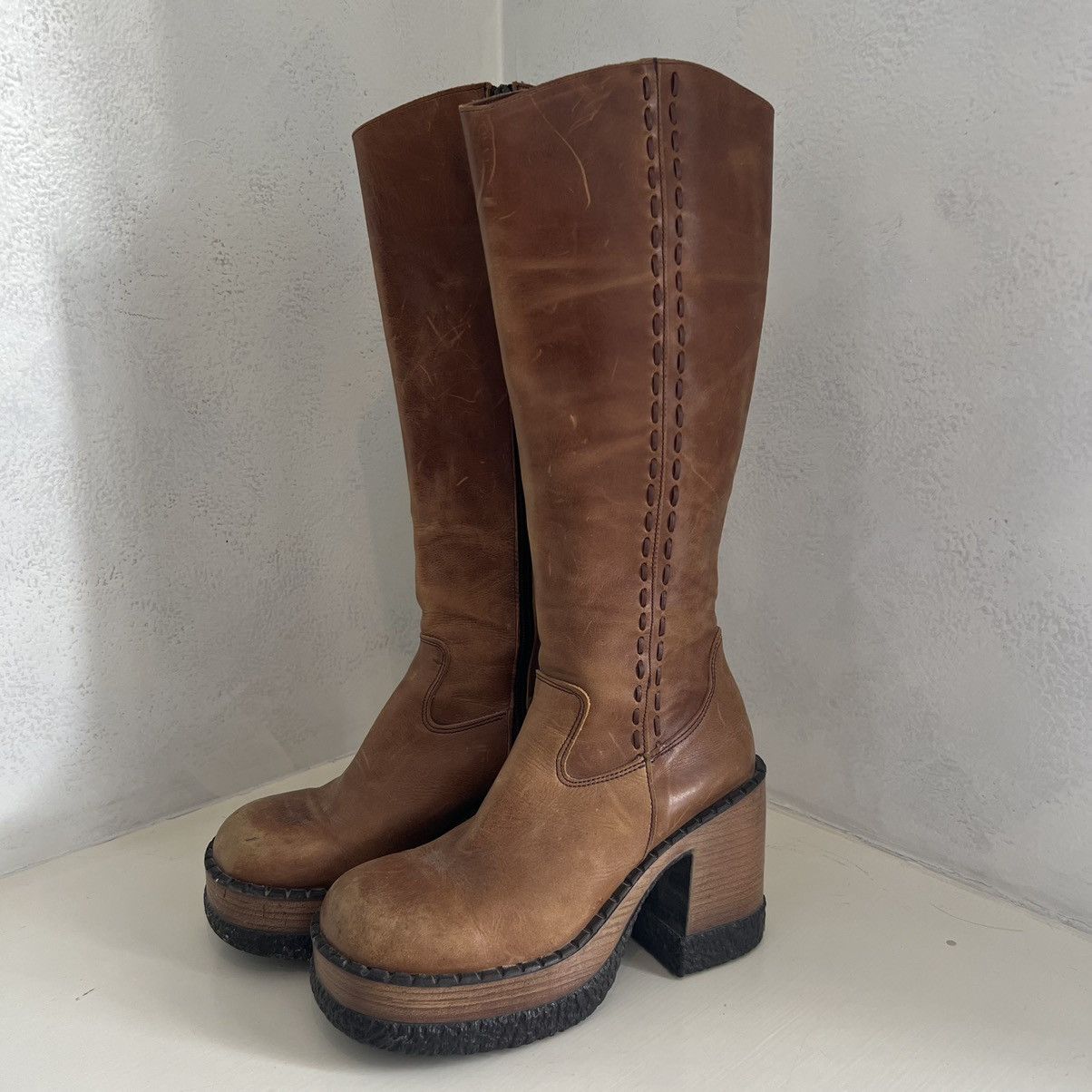 Vintage Vintage 90s London Underground platform knee-high boots | Grailed